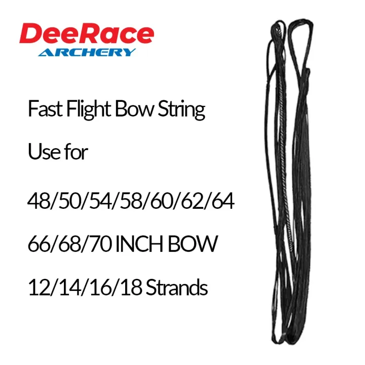 DeeRace Recurve Bow Fast Flight Bow String BCY 652 Material 12/14/16/18 Strands Use for 48/50/54 ...
