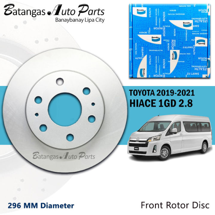 BENDIX ROTOR DISC TOYOTA HIACE 2.8 1GD 2019-2024 FRONT (296mm DIAMETER ...