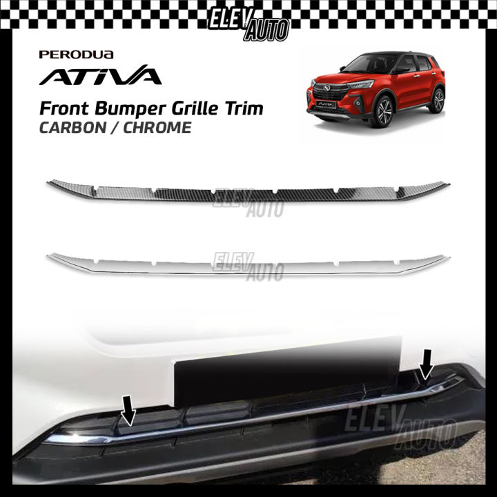 Perodua Ativa CARBON CHROME Front Bumper Lower Grille Lining Trim Cover ...