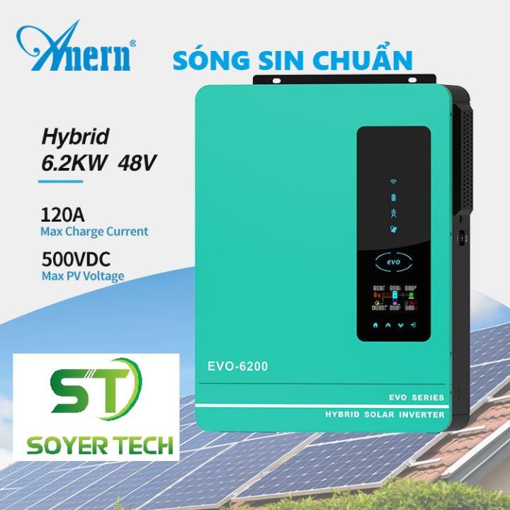 Biến Tần Hybrid Solar Inverter Anern 48V-6200W On /Off Grid Tie 6.2KW 48V-120A MPPT-PV 90-500VDC ...