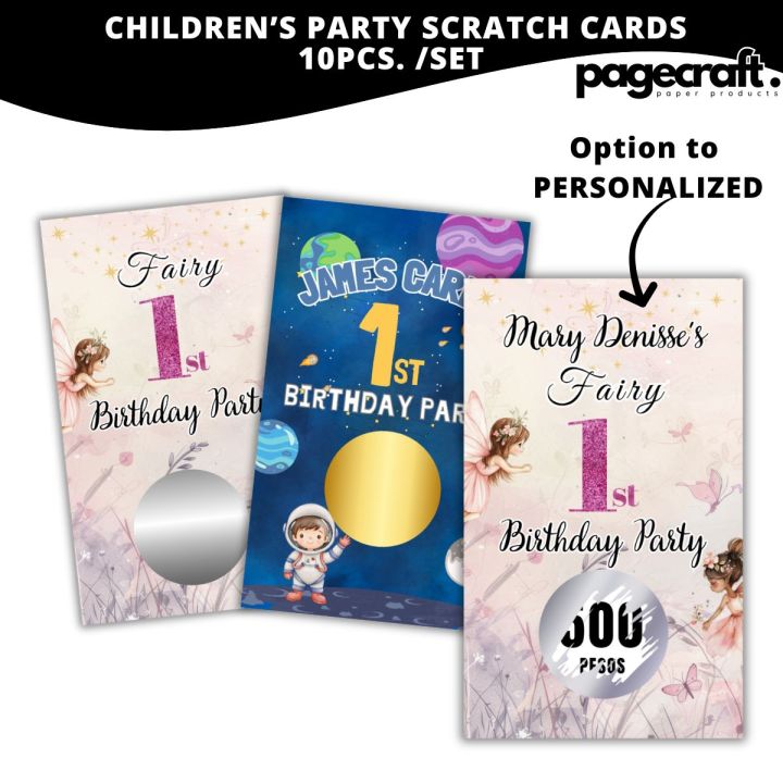 Scratch Card for Kids Children Birthday Party 10pcs. 2x3.5 inches ...