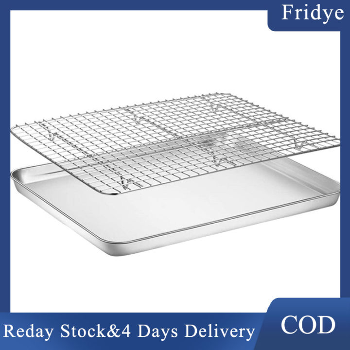 Fridye Stainless Steel Baking Pan Cooling Rack Set Grid Baking Pan Wire ...