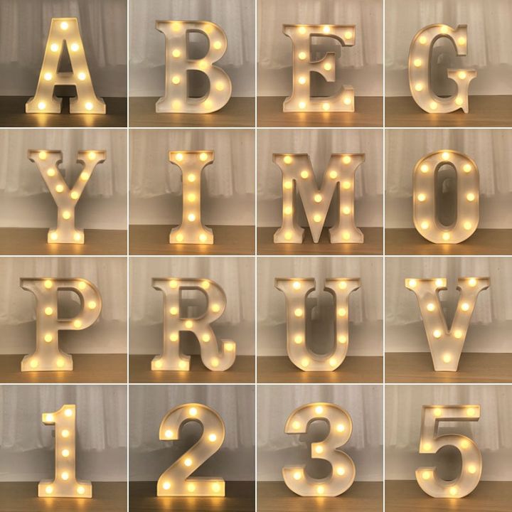 Wedding Decorative Name Letters Alphabet Letter LED Lights Luminous ...