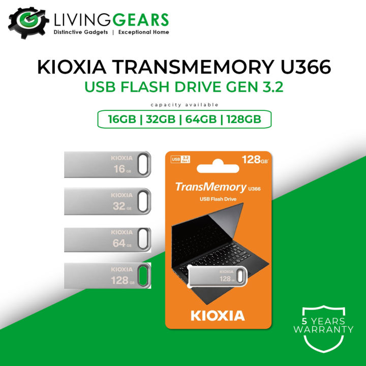 KIOXIA TransMemory U366 USB 3.2 Flash Drive in 16GB | 32GB | 64GB ...