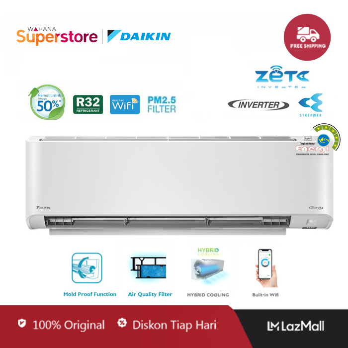 Daikin AC Split Zeta Inverter Thailand 1 PK - FTKZ25XVM4 + RKZ25XVM4 | Lazada Indonesia