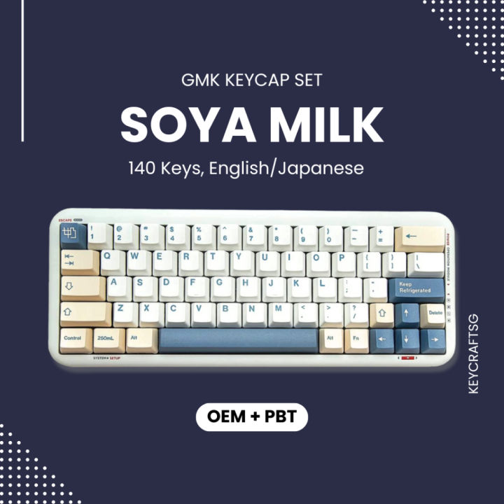 🇸🇬 GMK Soya Milk Keycaps PBT Dye-Sublimation OEM Profile for Gaming ...