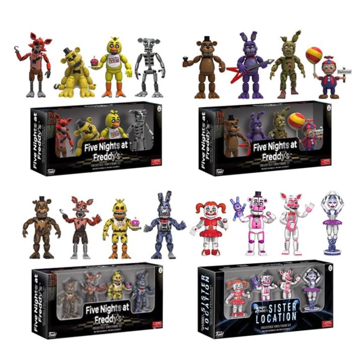 FNAF Figures Freddy Bonnie Foxy Chica Fazbear Bear Action Figure PVC ...