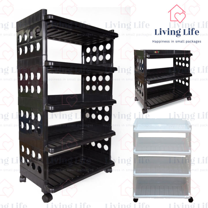 Living Life KY5010 Heavy Duty 4/5 Tier Multipurpose Rack Dapur Plastic ...