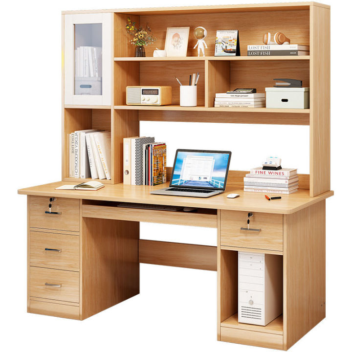 Desk Bookshelf Integrated Desk Computer Desk Desktop Home Desk Student ...