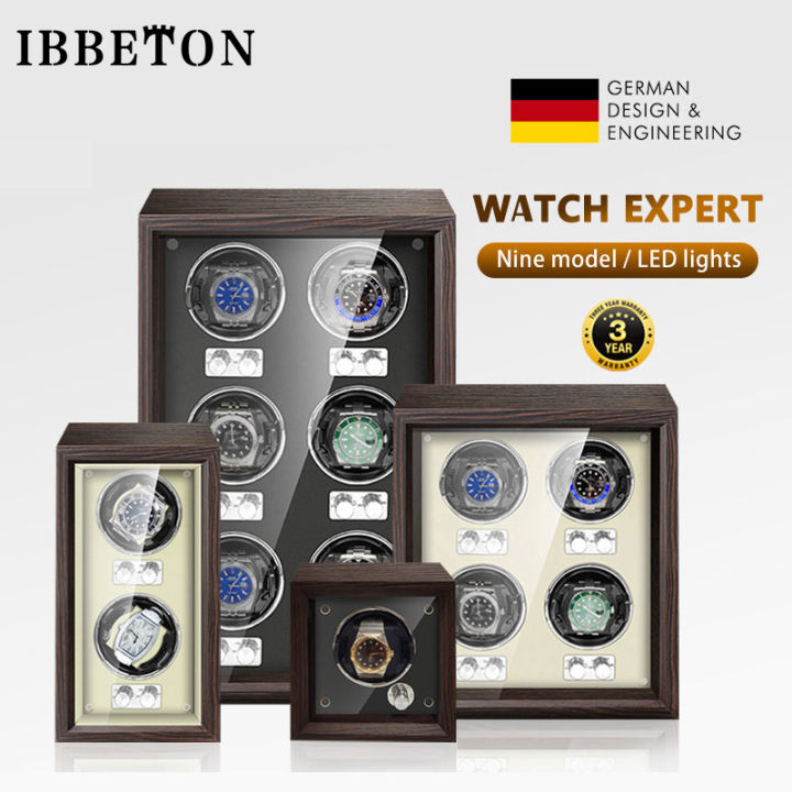 IBBETON Luxury Wood Watch Winder High-End 1 2 4 6 Slots Automatic ...
