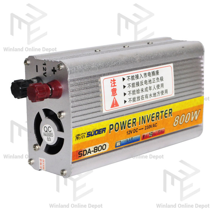 Suoer by Winland Solar Power Inverter 12V(DC)~230V(AC) 800Watts SDA-800 ...
