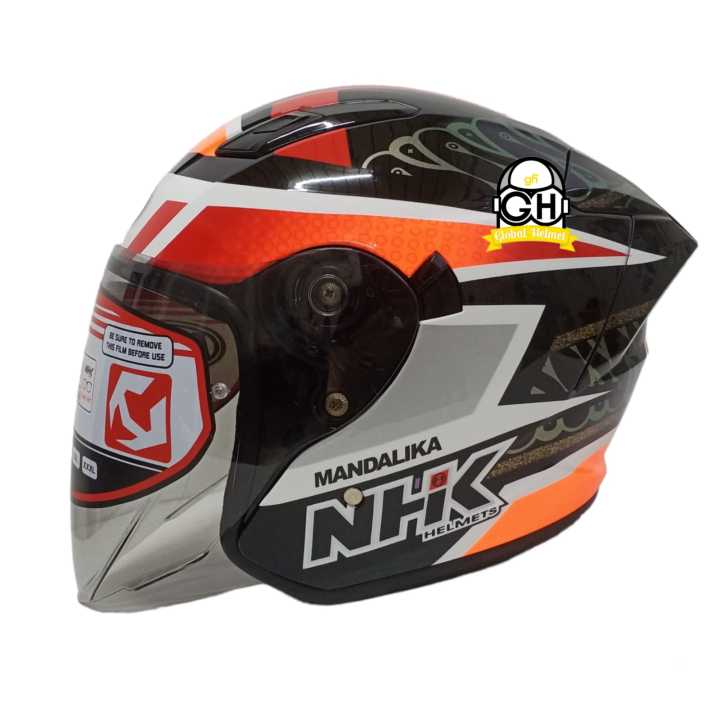 NHK HELM S1 GP PRO GRAFIK SE BO BEN #2 BLACK GPPRO DOUBLE VISOR ...