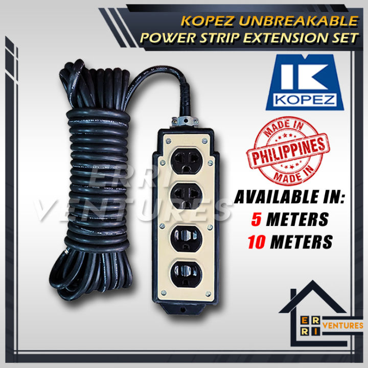 [Kopez] Unbreakable Power Strip - Extension Set 5/10meters | Lazada PH