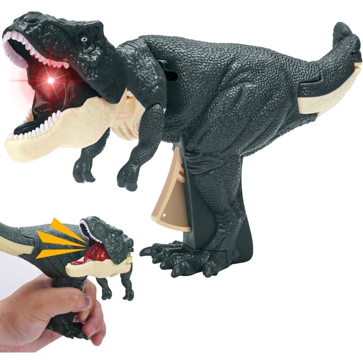 ของเล่นไดโนเสาร์ Telescopic Trigger T-Rex บิดสปริงไดโนเสาร์ Retractable ...