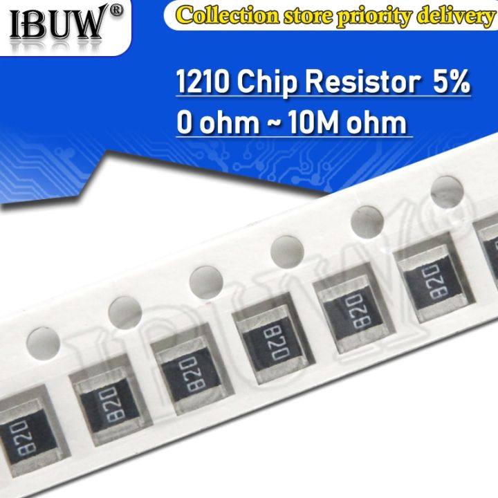 100pcs 1210 5% 1/2W SMD Chip Resistor resistors 0R - 10M 0 10 100 220 470 ohm 0R 10R 100R 220R ...