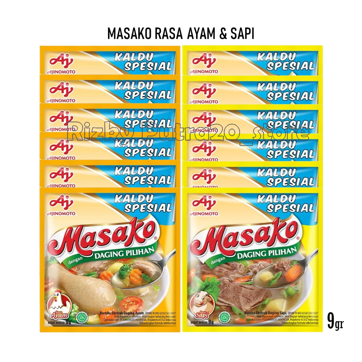 Masako Rasa Ayam & Sapi Bumbu Penyedap Rasa isi 18 sachet 9gr | Lazada ...