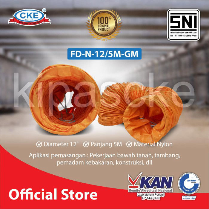 CKE Flexible Duct FD-GM 12 Inch 5 Meter Duct Hose Selang Flexible Sela ...