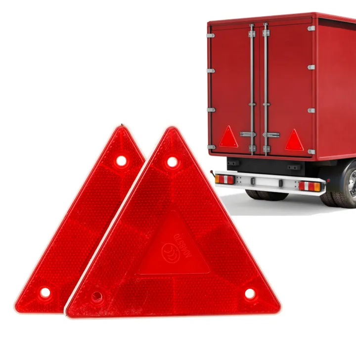 2PCS Reflective Sign Board Triangle Warning Reflector Stop Warning Sign ...