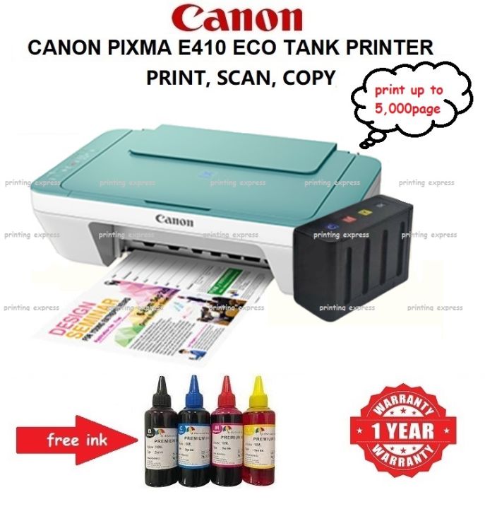 Canon PIXMA E410 Printer - Eco Ink Tank printer (Print,Scan,Copy) New ...