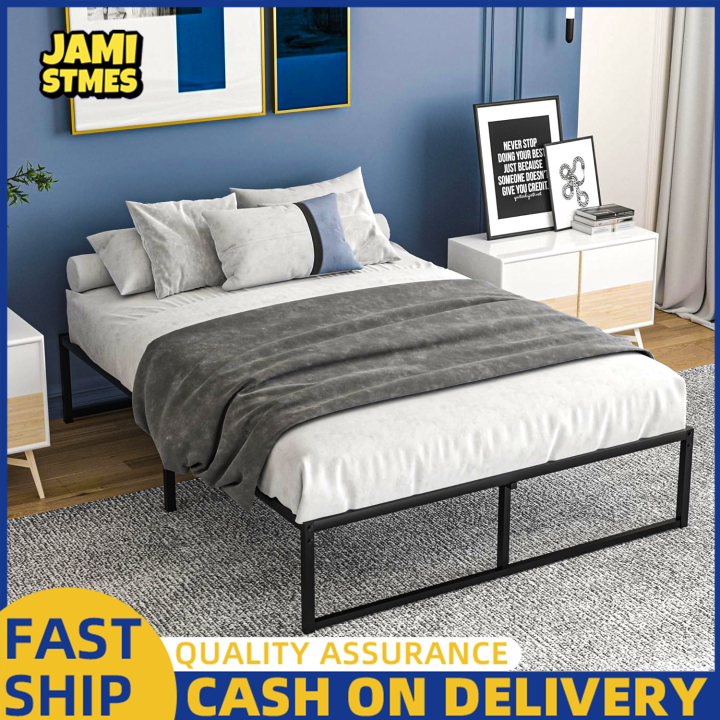 Simple Metal Iron Frame Bed, Sturdy Thickened Stable Iron Bed, Indoor ...