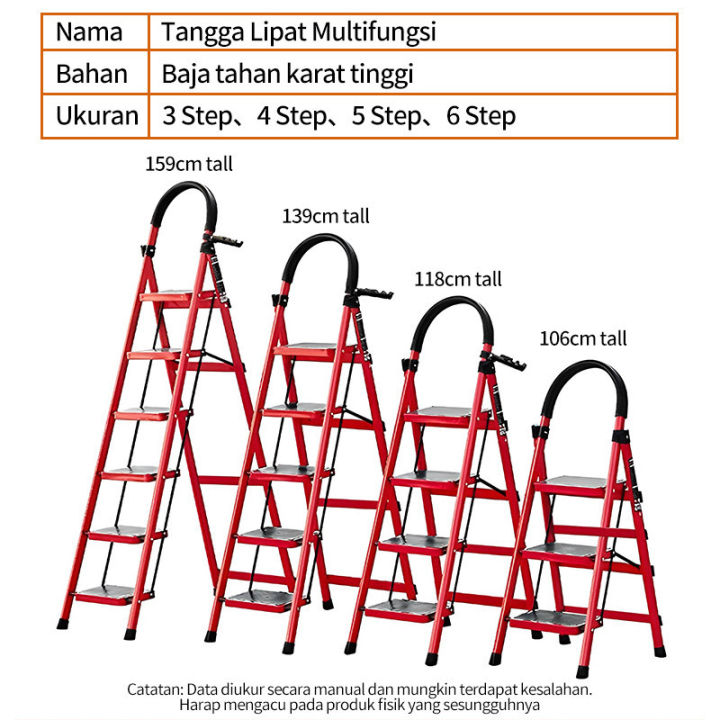 Tangga Besi Lipat Multifungsi 3-6 Step Tangga Lipat Aluminium 3-6 Step ...
