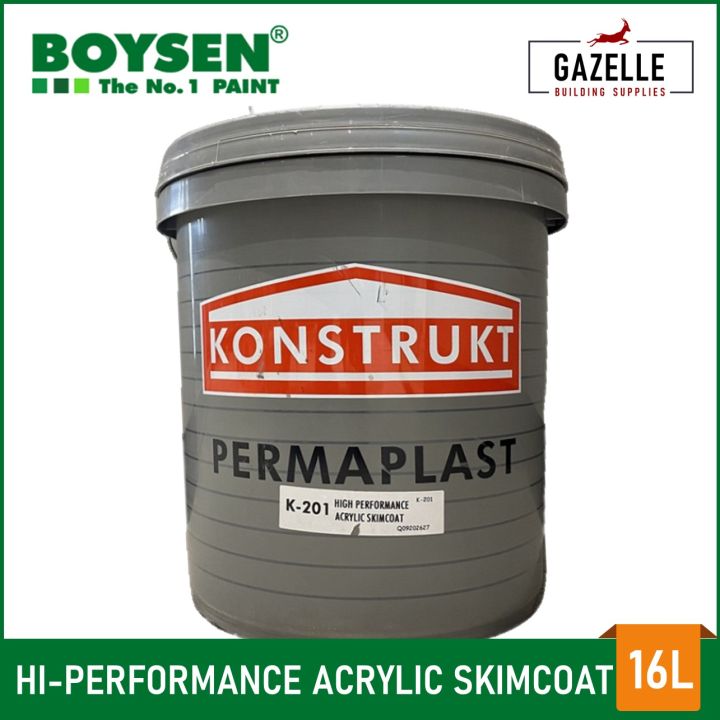 Boysen Konstrukt Permaplas K-201 High-Performance Acrylic Skimcoat - 16L | Lazada PH