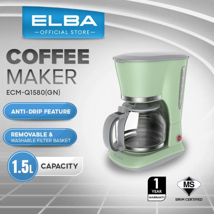 (NEW) ELBA Breakfast Series Coffee Maker ECM-Q1580(GN) - Green (1.5 L ...