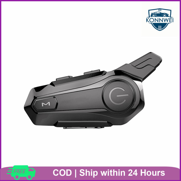 KONNWEI Motorcycle BT Intercom with Helmet BT Headset Waterproof ...