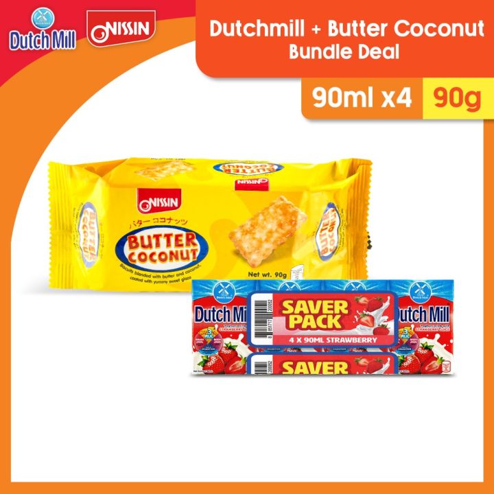 Dutch Mill UHT Yoghurt Drink Strawberry Saverspack 90ml x 4 brick ...