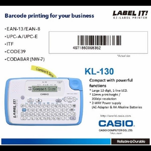 Casio KL 130 mesin label printer original label printer | Lazada Indonesia