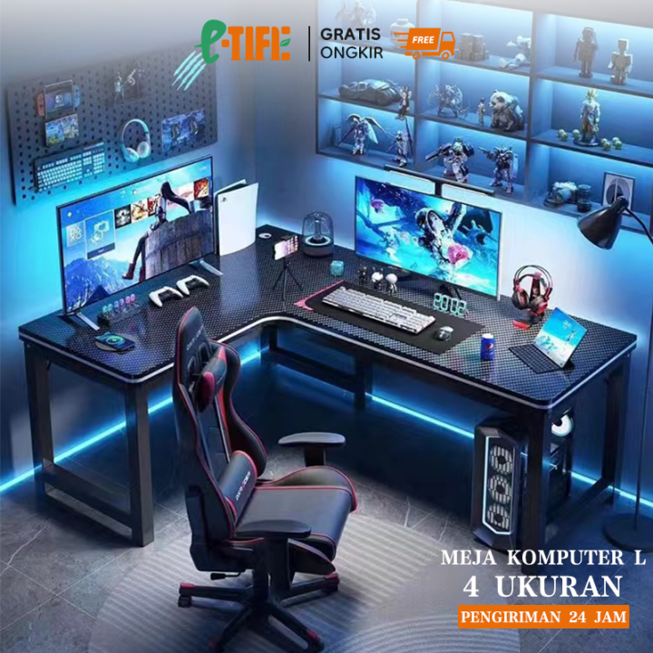 E-TIFE Meja L /Meja Komputer / Meja Gaming/ L shaped Meja Komputer / L ...