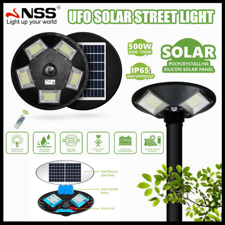 NSS - 500W UFO Solar Street Light 6500-7000k Illumination Solar ...
