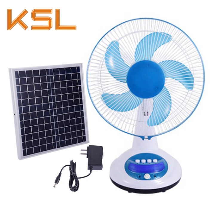 KSL 16 Inch Solar Panel Charging Fan Energy Saving Light Stand Fan ...