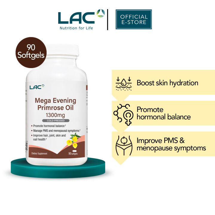 [LAC SUPERFOOD] Mega Evening Primrose Oil 1300mg (90 / 240 softgels ...