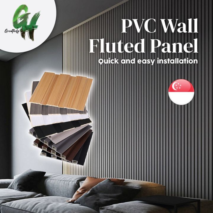 6pcs Fluted wall panel Home Office Partition panel pvc panel home decor ...