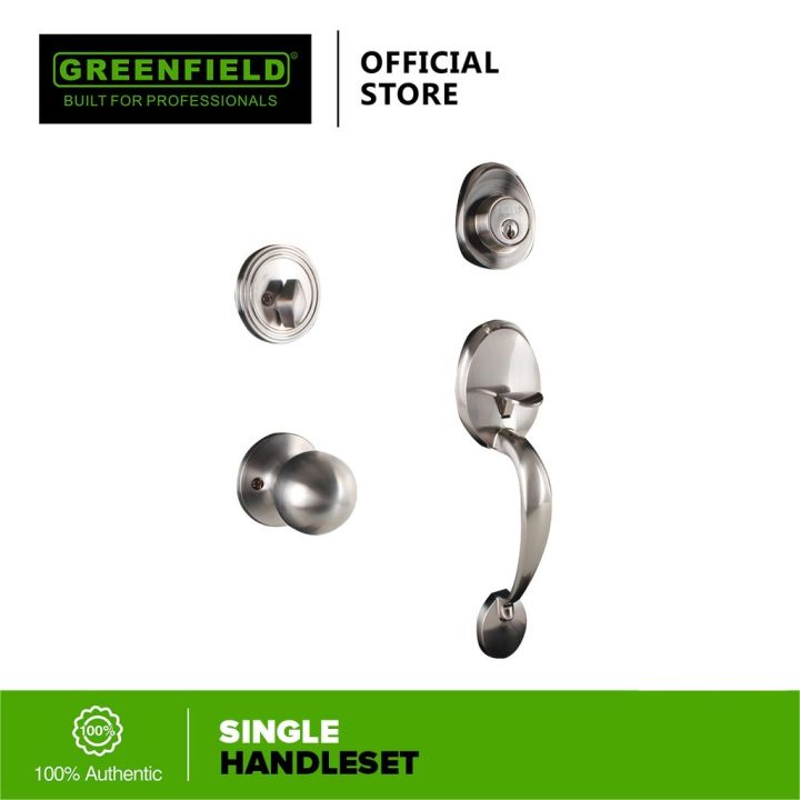 Greenfield Single Cylinder Handleset Satin Stainless Steel Finish ...