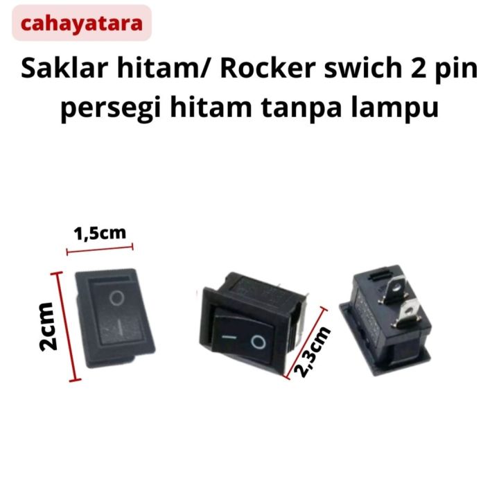 Saklar Switch Mini Tipis Gepeng On Off 2 Pin O - Warna Hitam - Switch ...