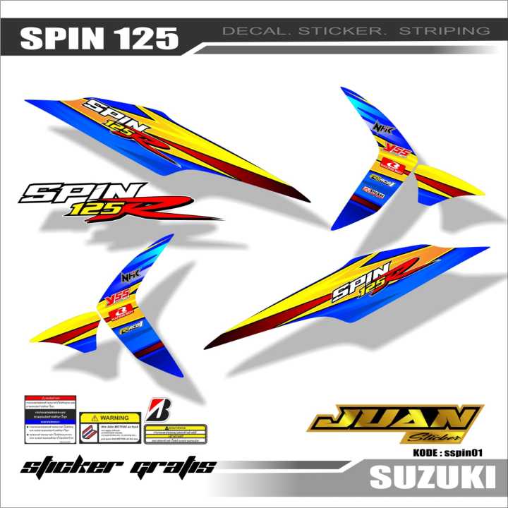 SPIN 125 STRIPING STICKER MOTOR SUZUKI SPIN 125 VARIASI RACING .01 ...