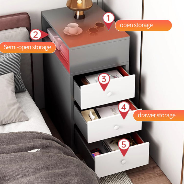 Narrow Simple Bedside Cabinet Bedside Table Mini Simple Modern Bedroom ...