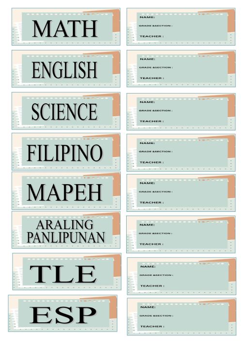 Pastel cream Subject &Name label sticker set | Lazada PH