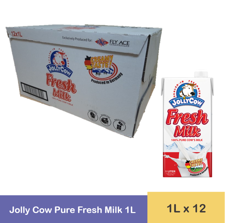 Jolly Cow Pure Fresh Milk 1 L x 12 | Lazada PH