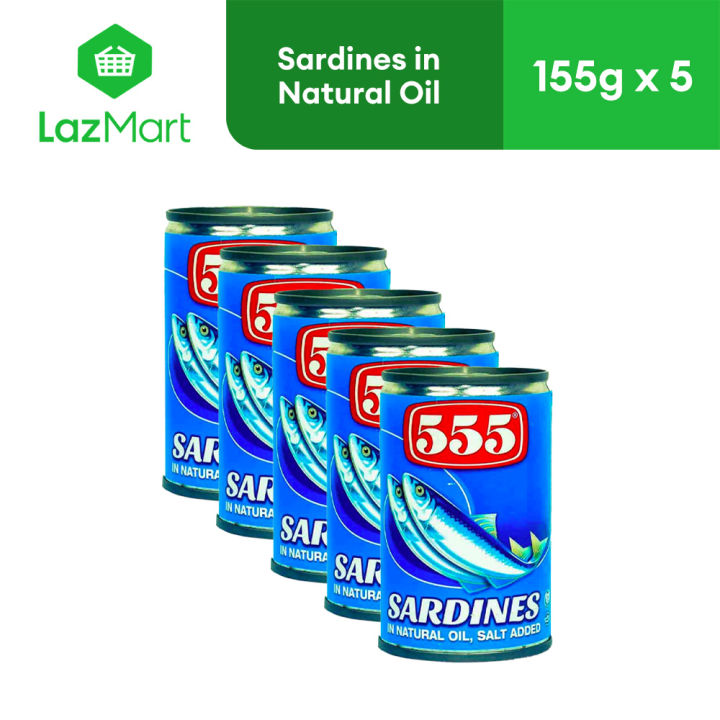 555 Sardines in Natural Oil 155g - Pack of 5 | Lazada PH
