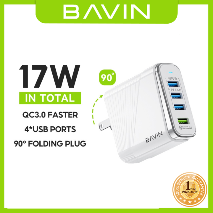 BAVIN PC522 20W PD Fast Charging 4 USB & 2 USB + 2 Type-C Ports w/ QC3 ...