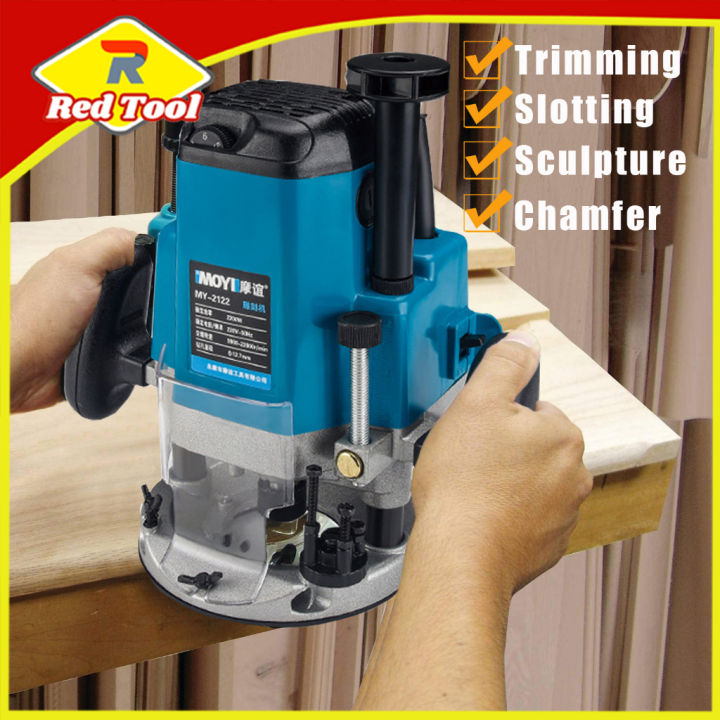 REDTOOL Wood Router Tool Wood Trimmer Router Electric hand Trimmer ...