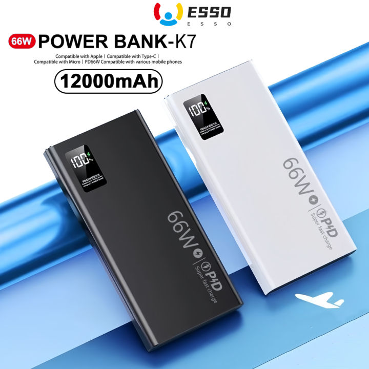 ESSO Powerbank heavy duty original K7 PD66W fast charging 12000mAh ...