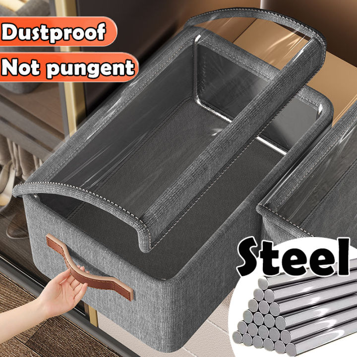 Foldable Large Clothes Storage Box With Cover Wardrobe Closet Drawer ...