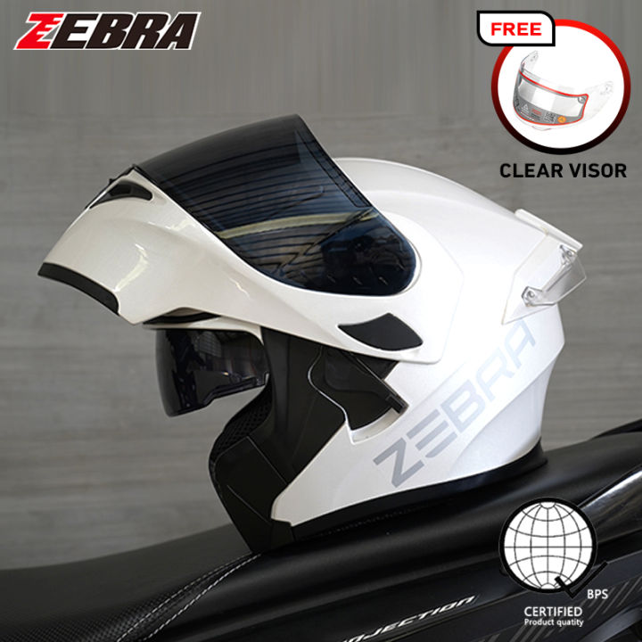 Zebra helmet Motorcycle full face woman/man dual Visor modular helmet ...