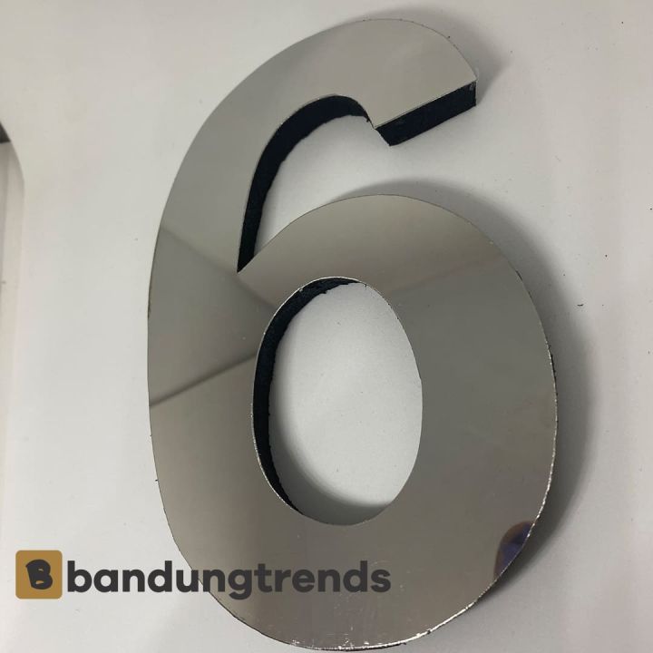 Huruf Angka 6 ENAM Stainless Spoon Untuk Nomor Rumah Atau Papan Nama ...