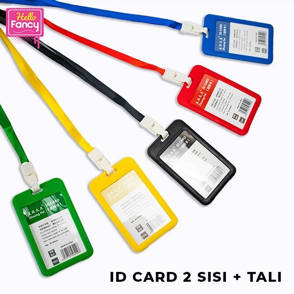 Name Tag ID CARD Holder 2 Sisi Nilon + Tali / Nametag / Id Card Murah ...