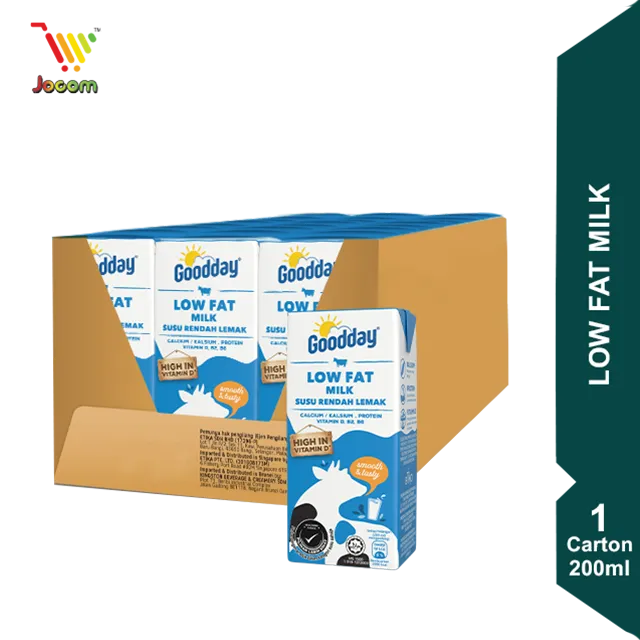 Goodday UHT Low Fat Milk 1 Carton (24 x 200ml) | Lazada